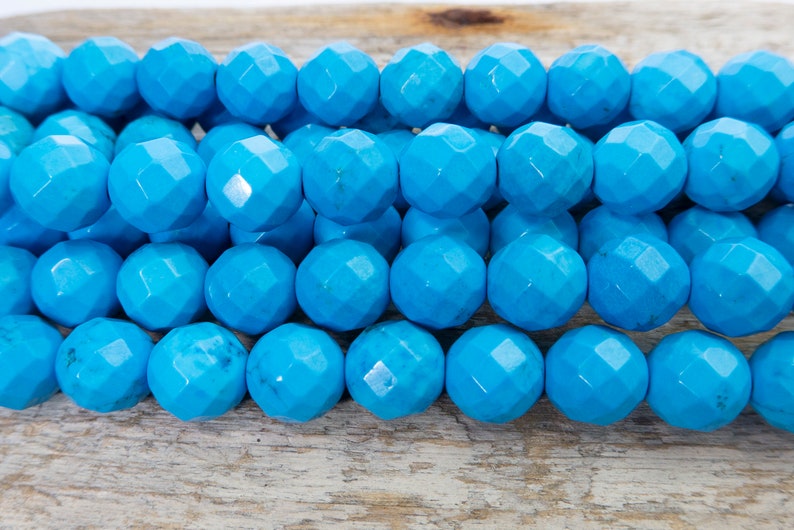 Stabilized Blue Turquoise Faceted Round 4-12mm Gemstone - Etsy