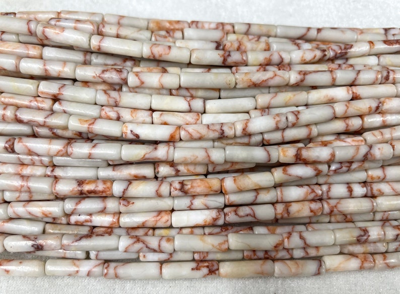 Gemstone Smooth Tube Beads - 4x13mm Natural Stone Tubes - Agate Stone ...
