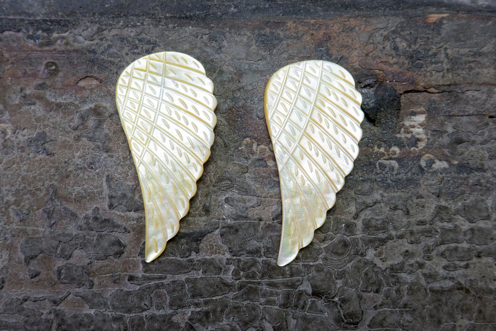 Natural Sea Shell Wing Pendant Mexico Abalone Shell Angel - Etsy