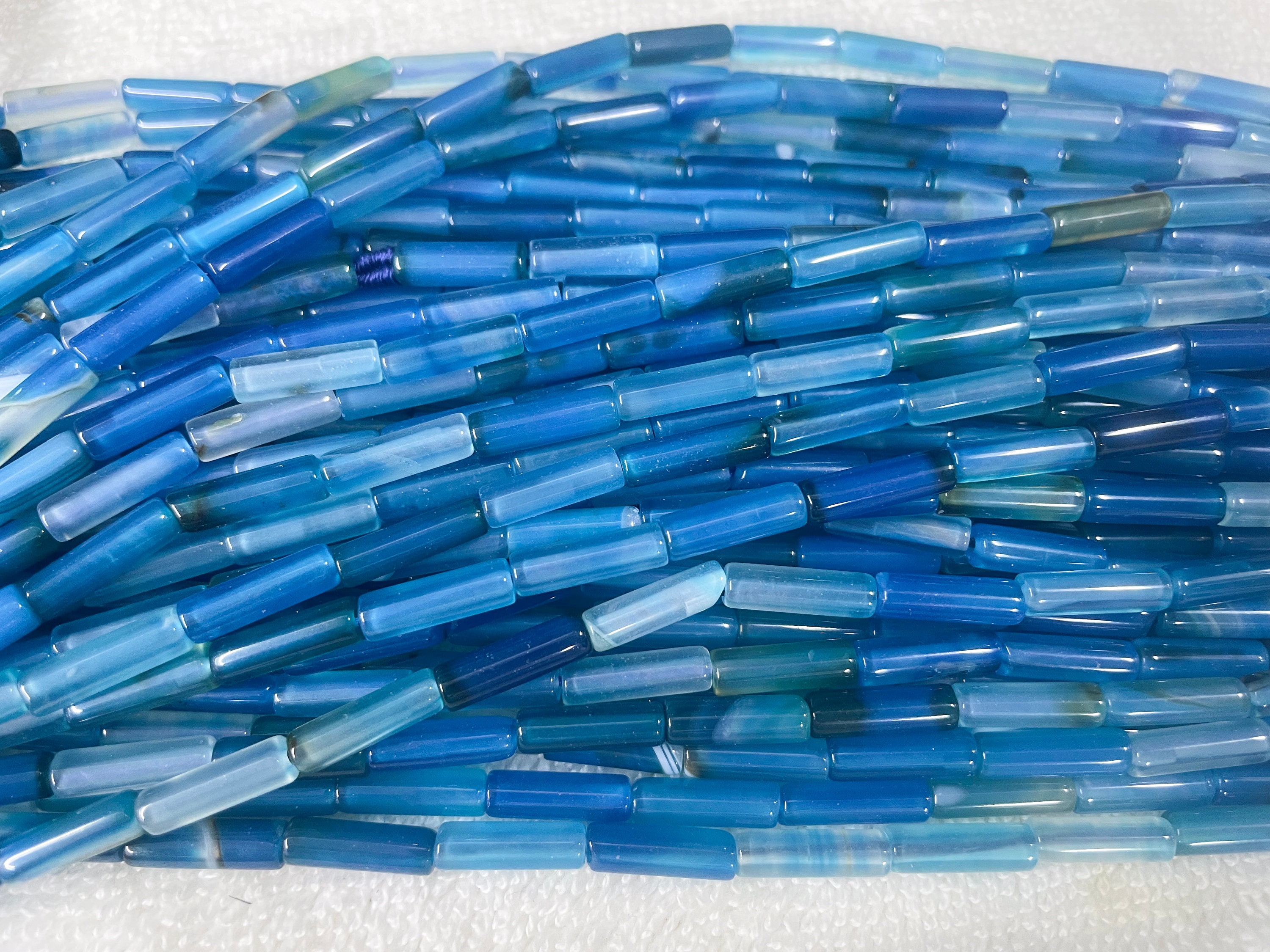 Gemstone Smooth Tube Beads - 4x13mm Natural Stone Tubes - Agate Stone ...