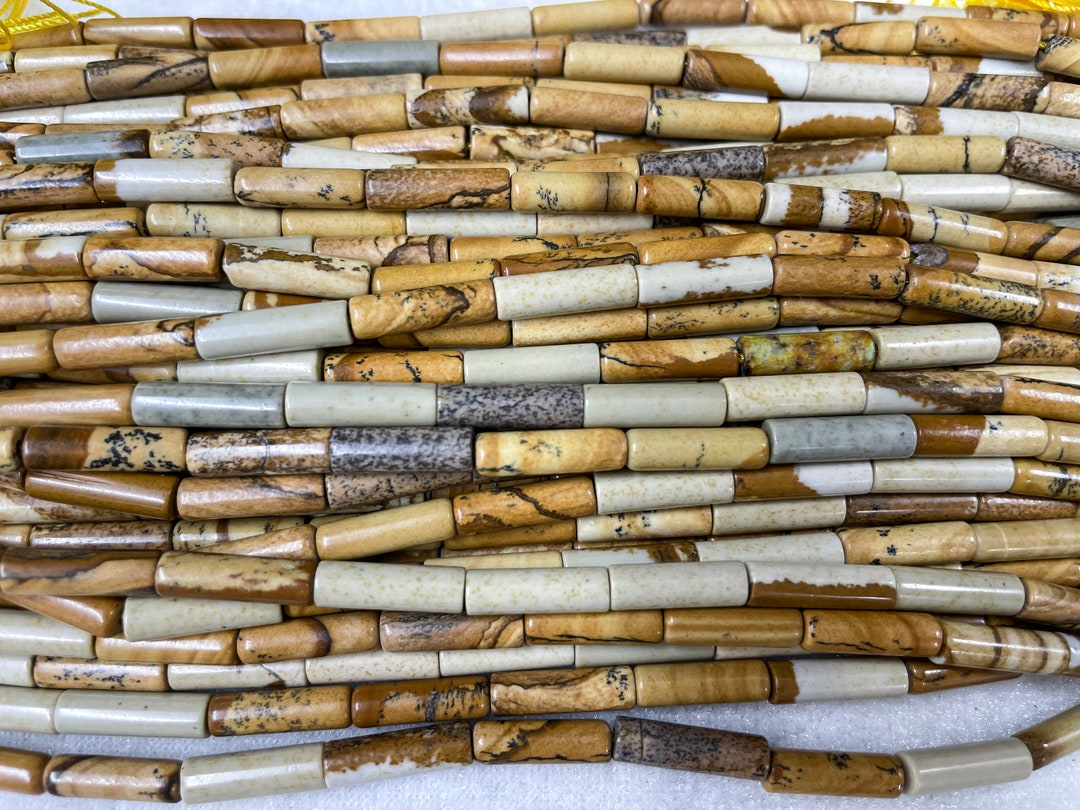 Natural Gemstone 4x13mm Tube Beads - Natural Stone Tubes - Agate Stone ...