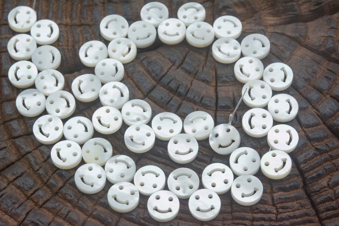 White MOP Smilling Face Charms White Sea Shell Happy Face - Etsy