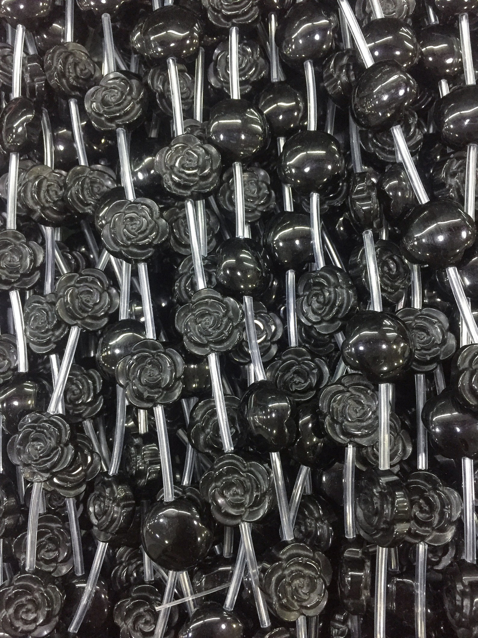 Natural Obsidian Gemstone Flower Beads - Carved Rose Floral Beads ...