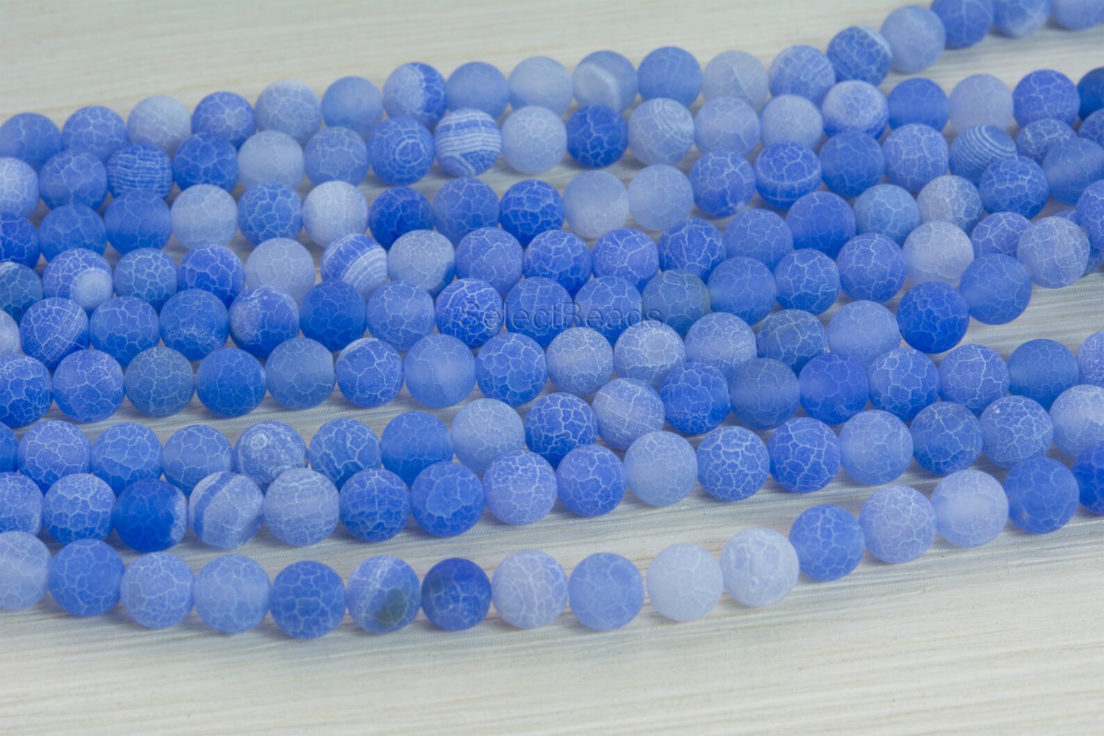 Blue Dragon Vein Agate Beads - Round Agate Beads - Size 6-12mm -15inch ...