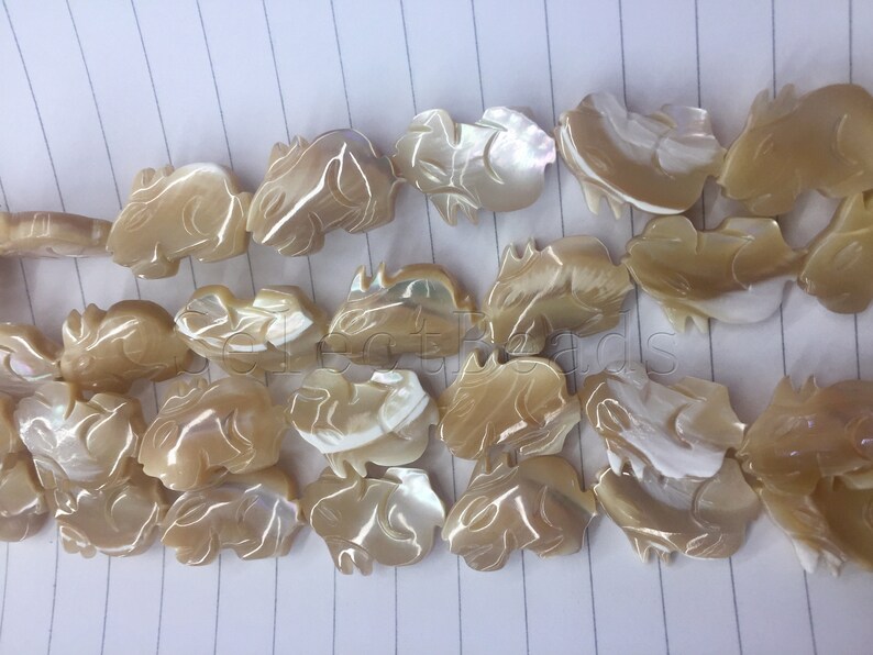 Shell Rabbit Beads White Shell Animal Beads Mother of | Etsy