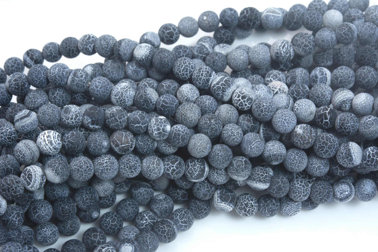 Matte Black Fire Agate Beads Black Agate Beads Wholesale - Etsy