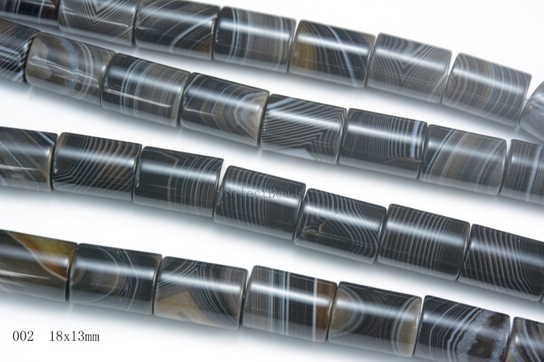Banded Agate Beads Black Banded Agate Agate Gemstone Beads - Etsy