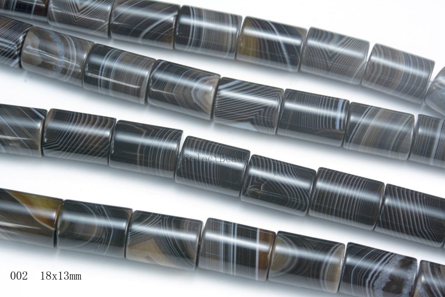 Banded Agate Beads - Black Banded Agate - Agate Gemstone Beads ...