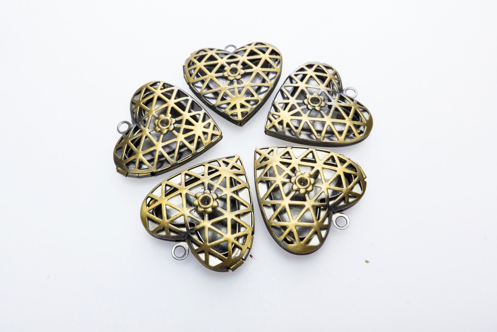 Filigree Heart Shape Lockets Heart Shape Locket Charms | Etsy