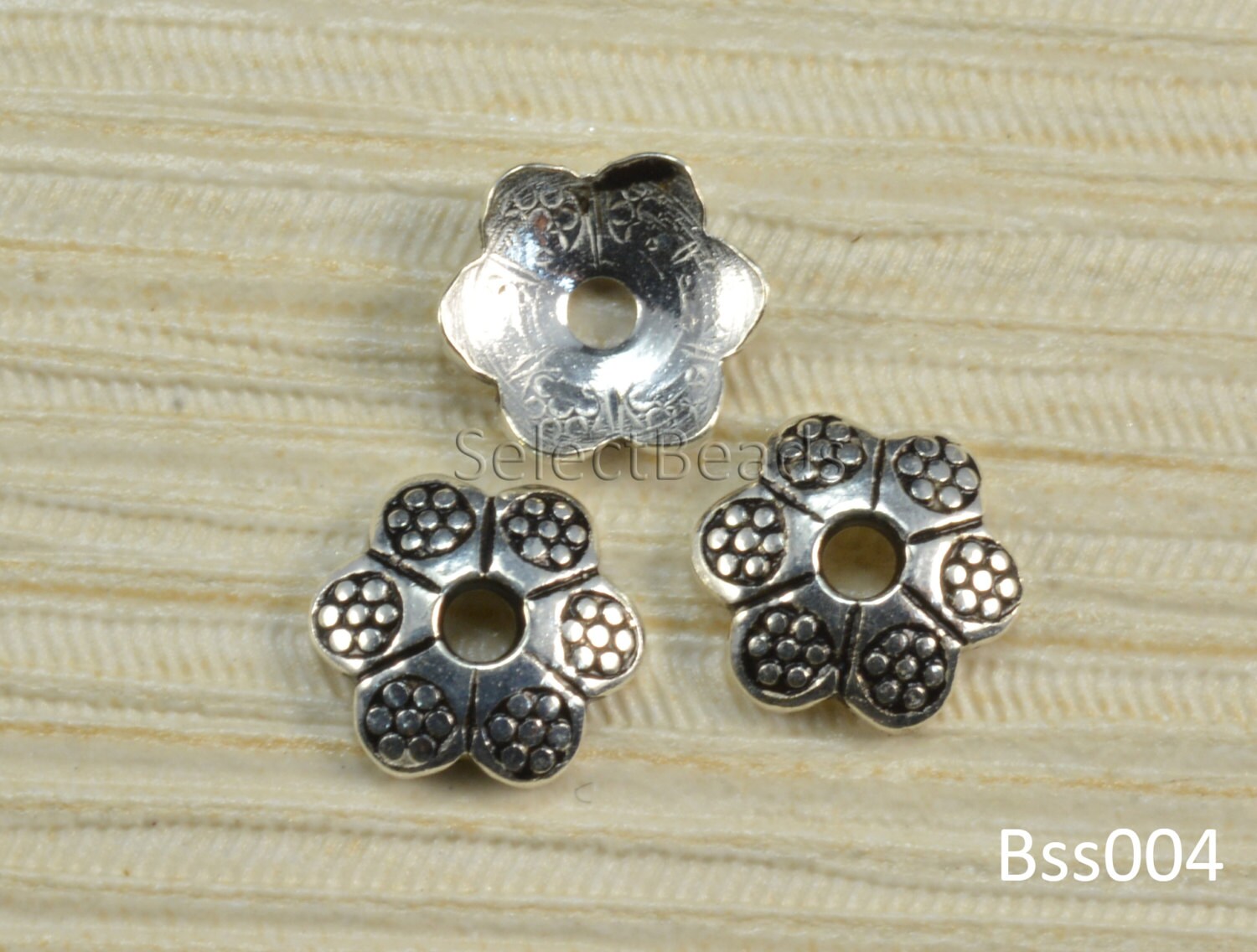 Sterling Silver Bead Caps - 5mm Beads Caps - Wholesale Bead Caps ...