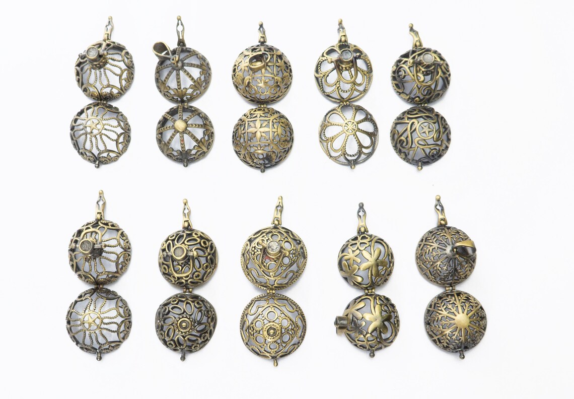 Snowflake Pattern Brass Lockets Filigree Metal Lockets - Etsy