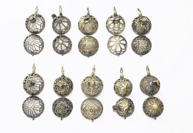 Snowflake Pattern Brass Lockets Filigree Metal Lockets - Etsy