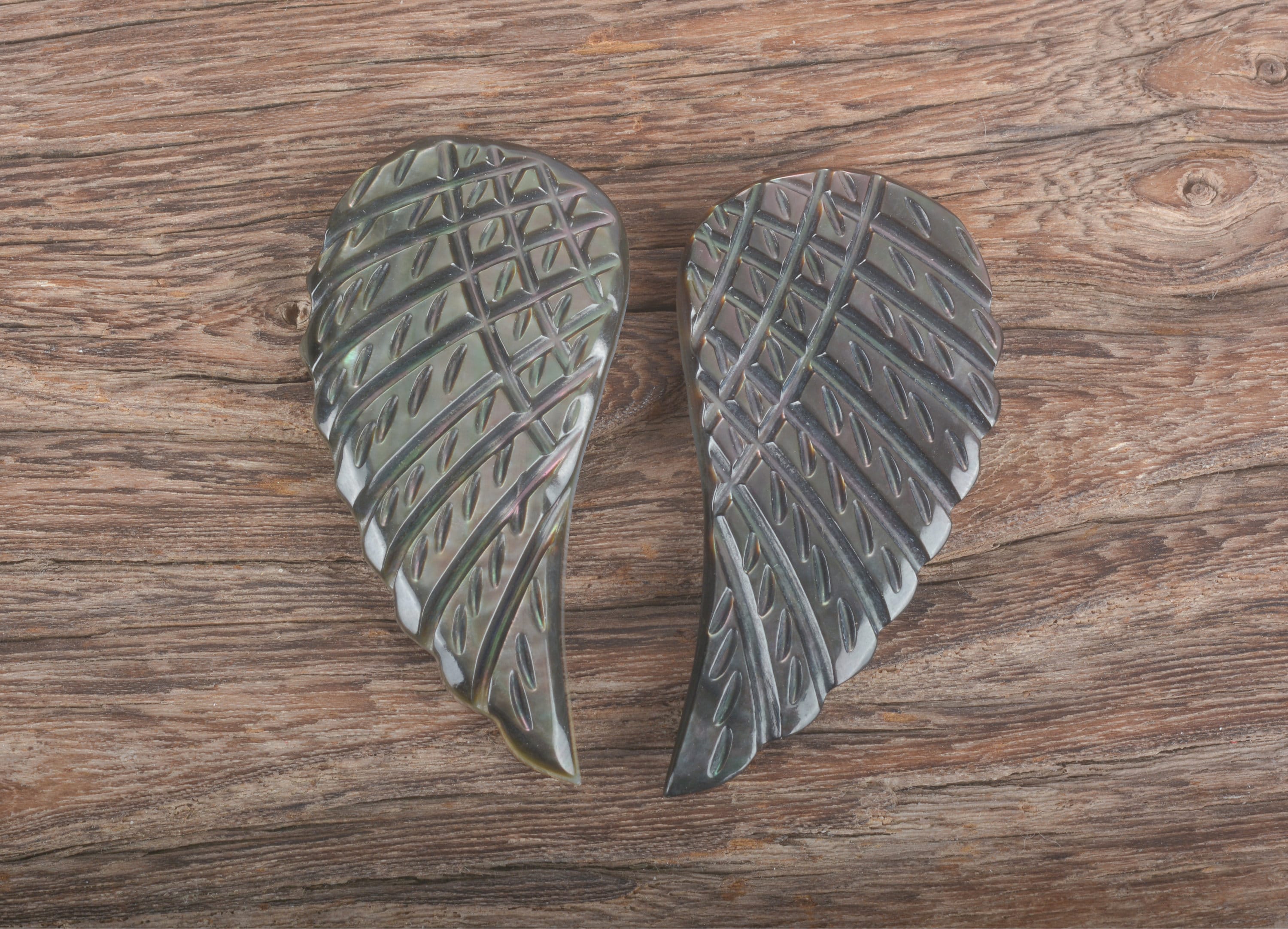 White Angel Wing Beads Carved Wing Charms Sea Shell - Etsy