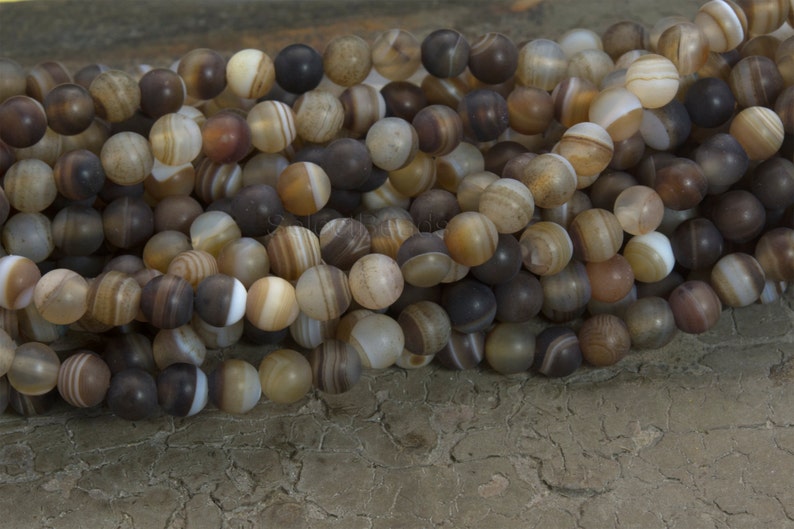 Brown Banded Agate Beads Matter Sardonyx Beads Stripe | Etsy