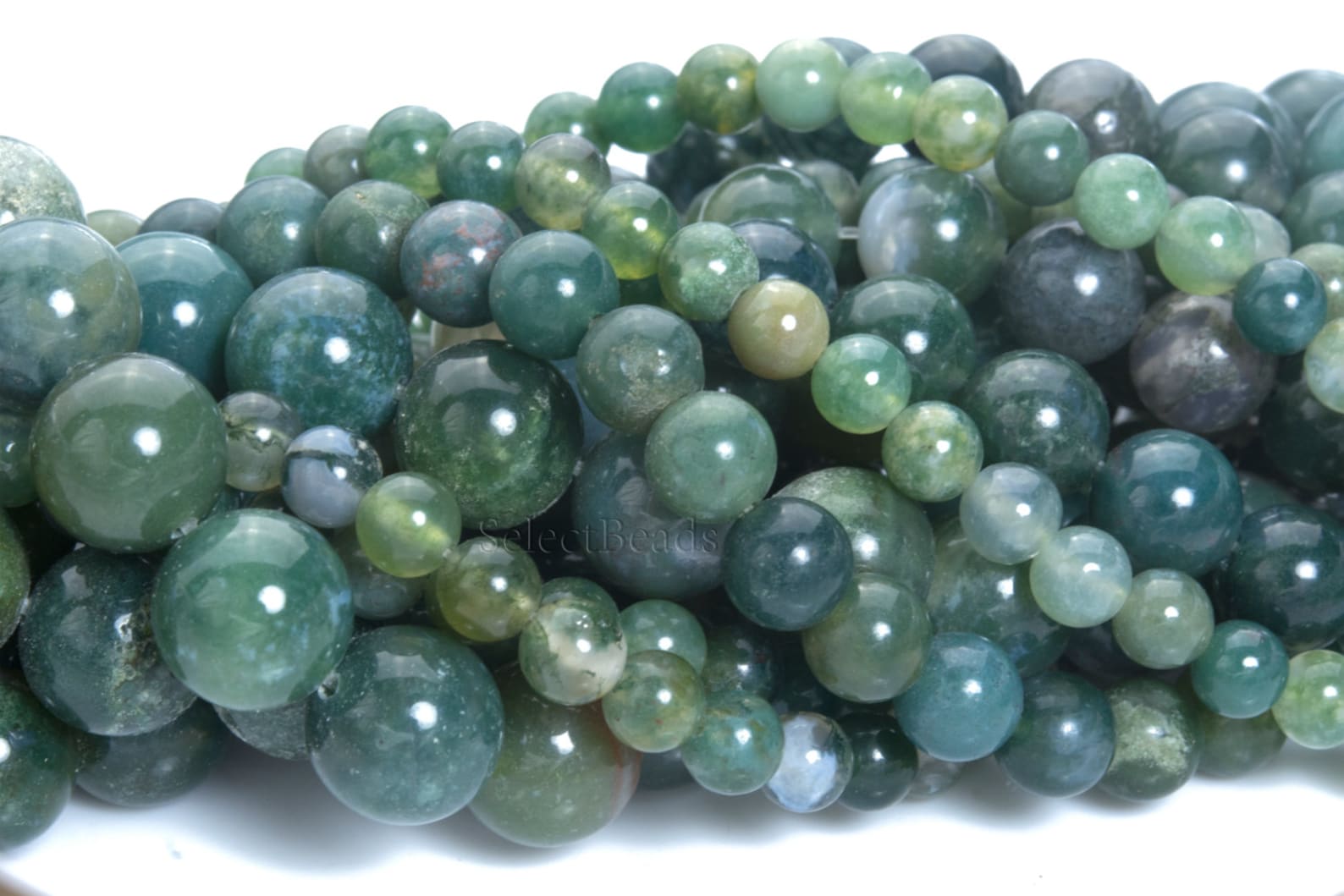 Natural Moss Agate Beads Green Moss Agate Gemstone Beads - Etsy
