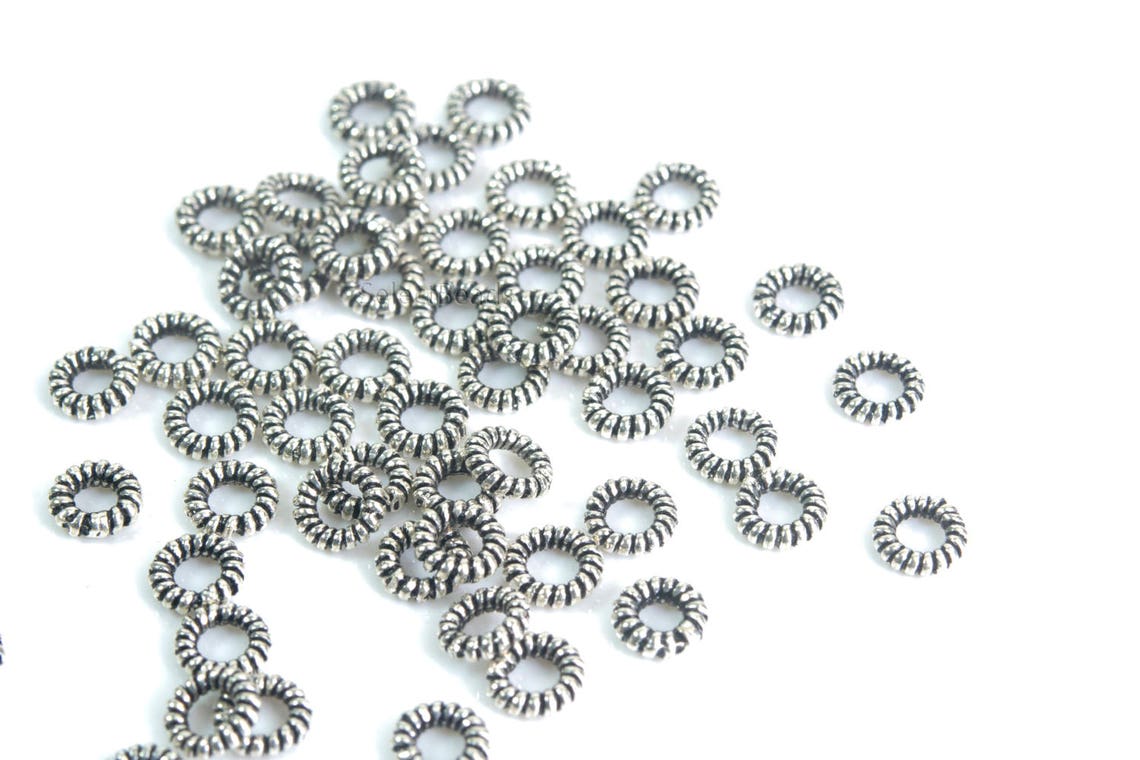 Sterling silver coiled jump rings 925 genuine silver closed | Etsy