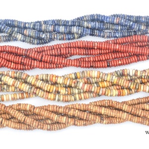 Natural Gemstone 2x6mm Disc Beads - Thin Slab Spacer Beads - Thin ...