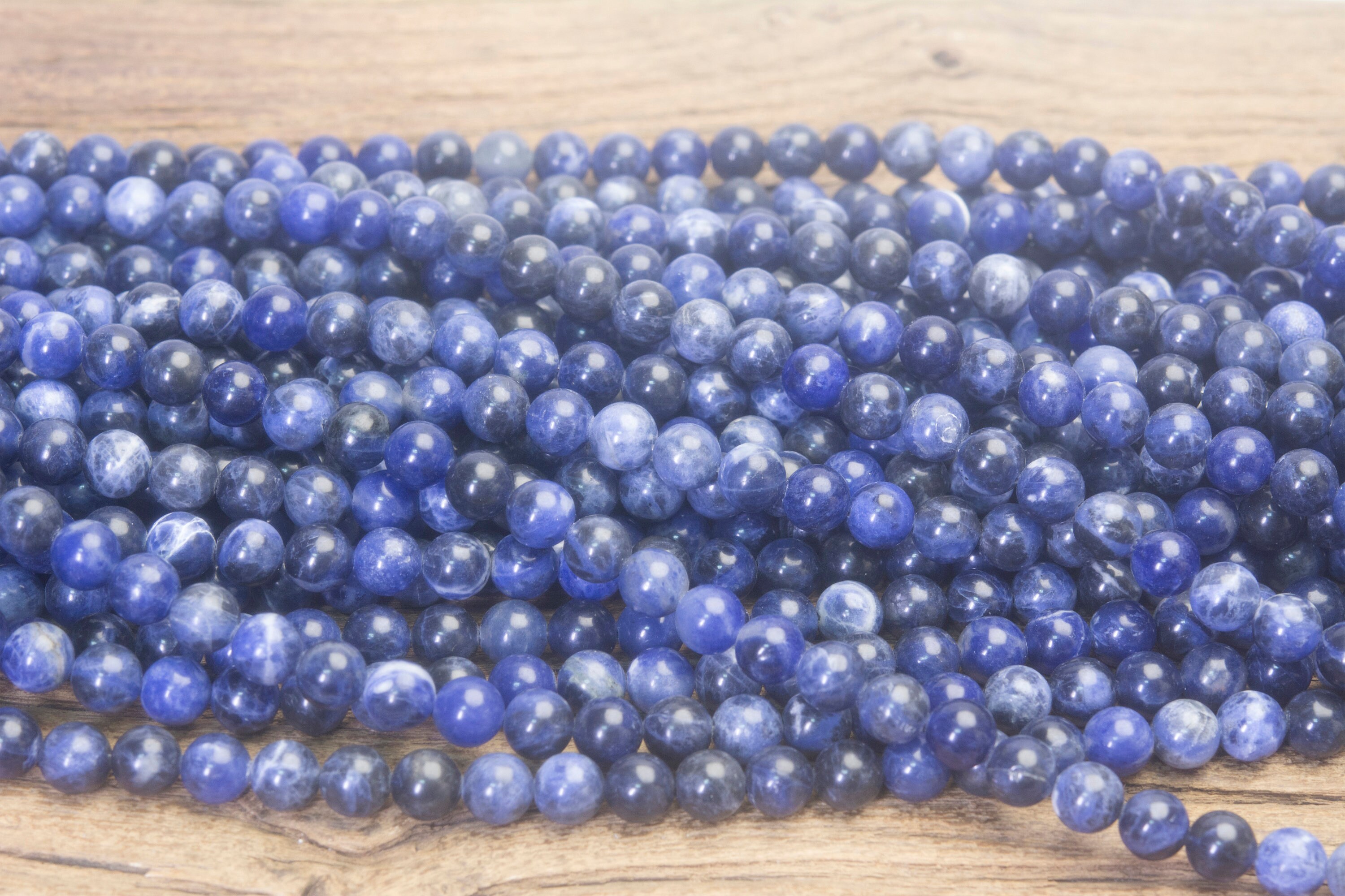 Blue Sodalite Smooth Round Beads Natural Sodalite Gemstone - Etsy