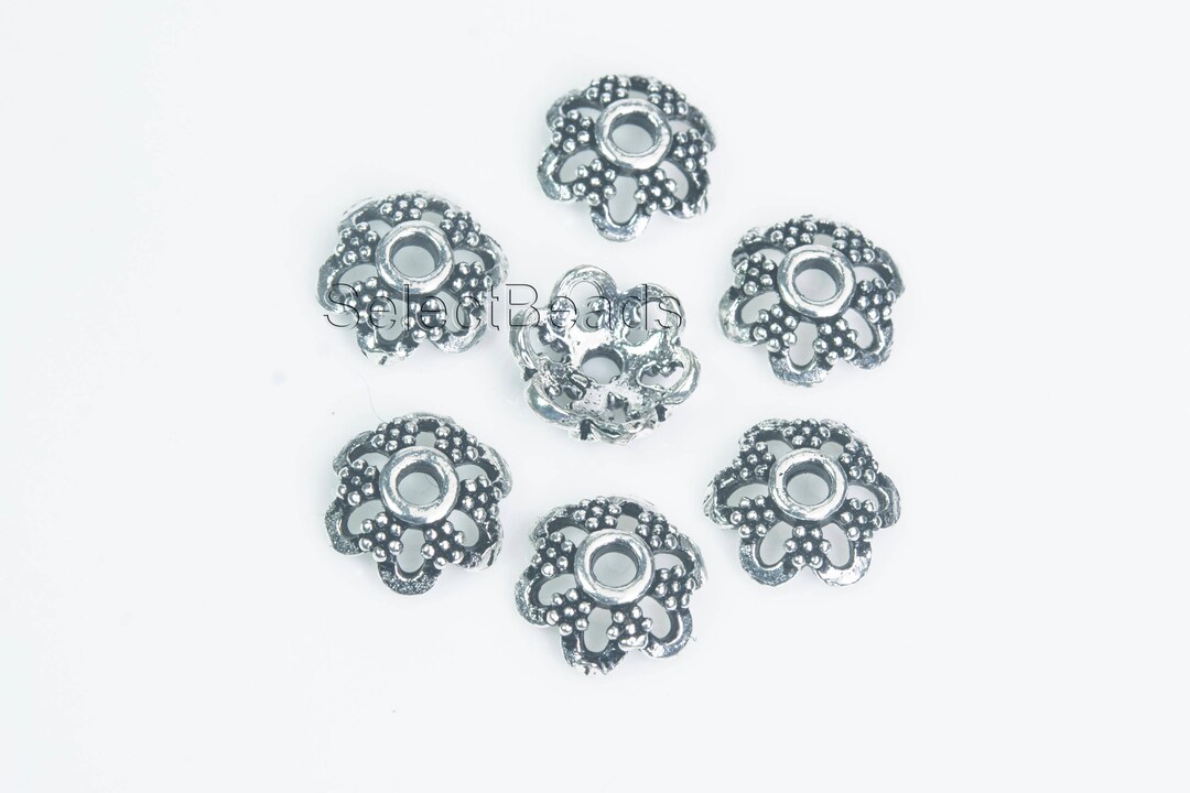 Sterling Silver Bead Cap- Silver Cones Findings - Filigree Beading ...