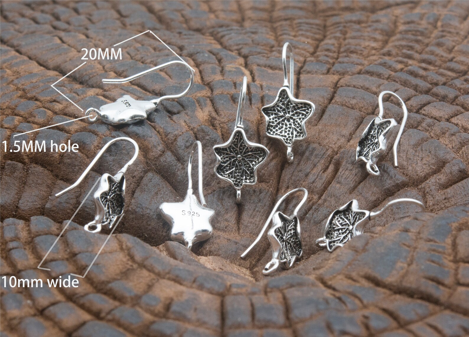 Sterling Silver Ear Hook - Antique Style 925 Silver Ear Wire - Genuine ...