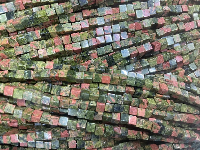 Gemstone 4mm Cube Beads - Green Aventurine Cube Beads - Jewelry Making ...