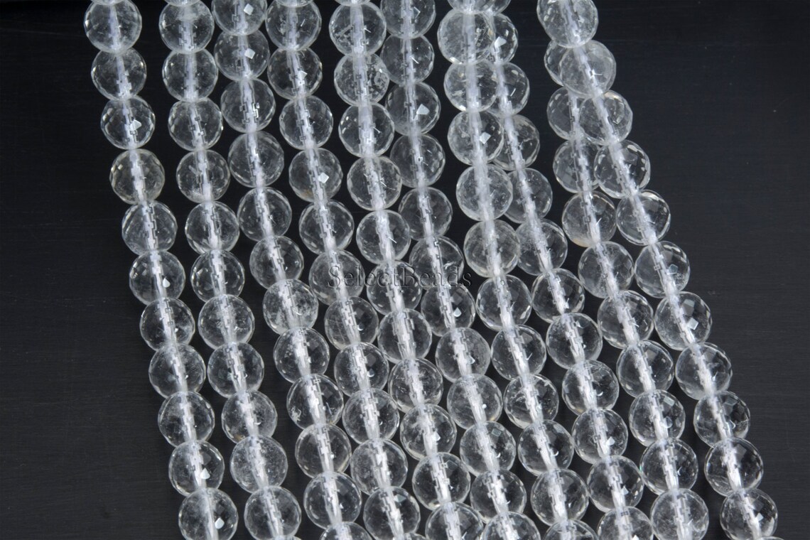 Cool Ice Crystal Quartz Beads Faceted Round Rock Crystal - Etsy