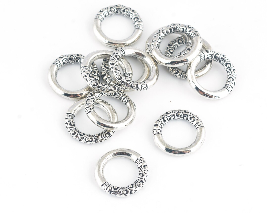 Yin-yang Jump Rings - Antique Silver Alloy Jewelry Links - Powerful ...