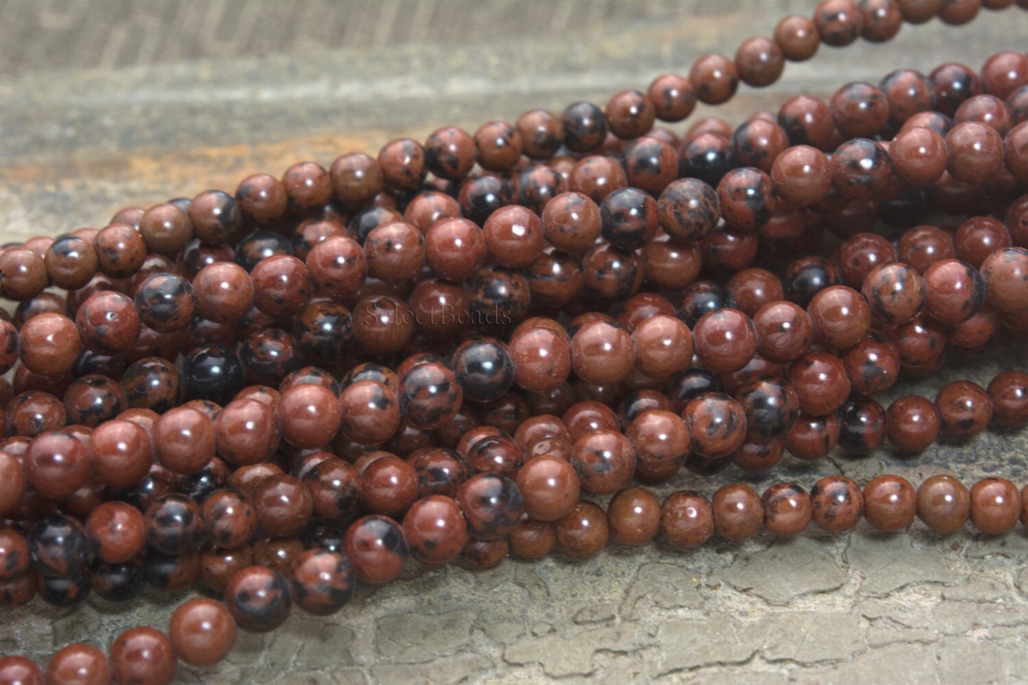 Mahogany Obsidian Beads - Coffee Obsidian Round Beads - Brown Obsidian ...