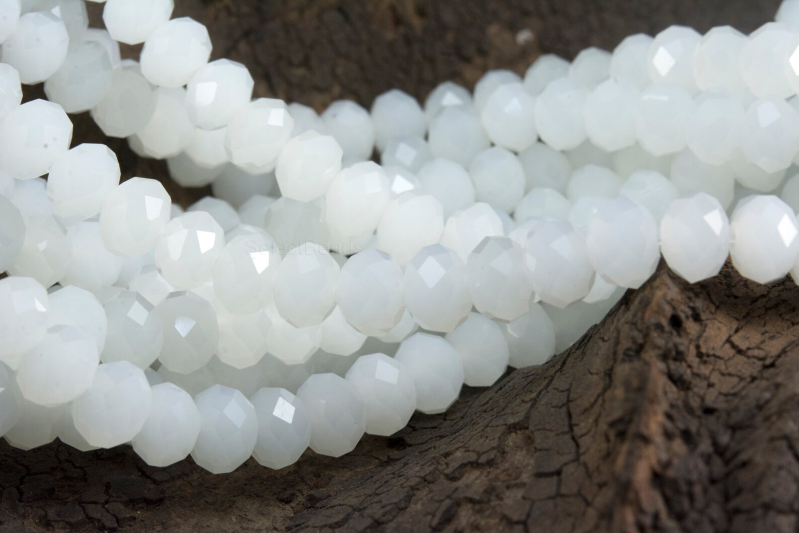 White glass quartz beads synthetic crystal quartz facet | Etsy