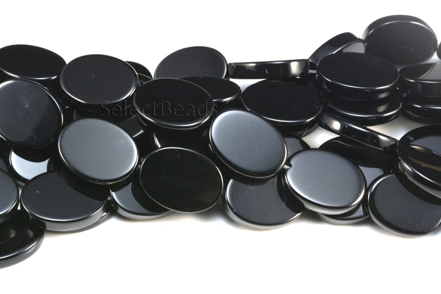 Black Onyx Oval Beads Flat Back Oval Gemstone Beads Black - Etsy