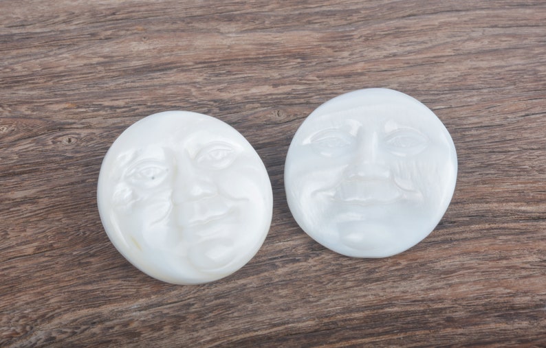 River Shell Smiling Face Cabachons - Natural Shell Smiley Face - Emoji ...