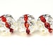Red Rhinestone Filigree Ball Beads - Red Crystal Stripe Beads - Red ...
