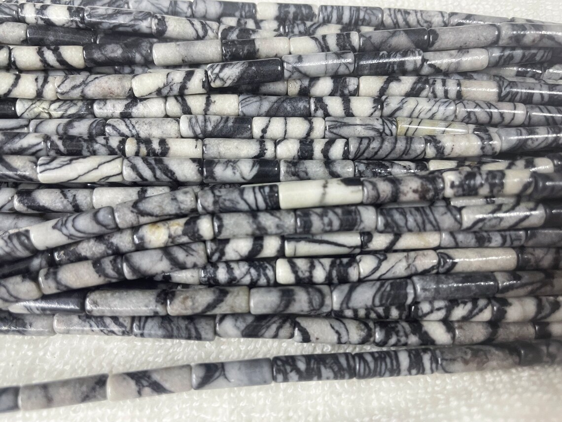 Gemstone Smooth Tube Beads - 4x13mm Natural Stone Tubes - Agate Stone ...