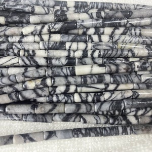 Gemstone Smooth Tube Beads - 4x13mm Natural Stone Tubes - Agate Stone ...