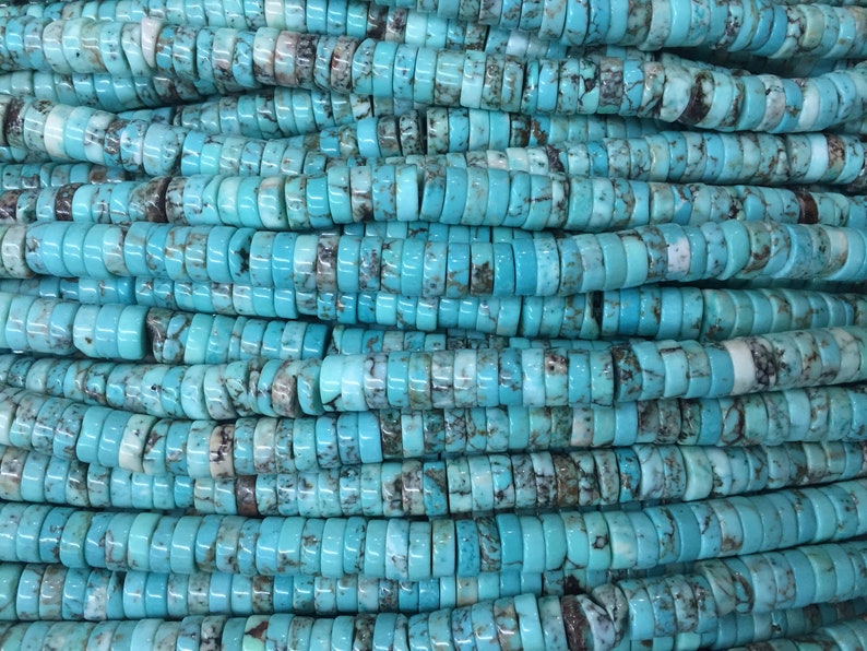 Blue Magnesite Turquoise Heishi Beads Soft Green Magnesite - Etsy