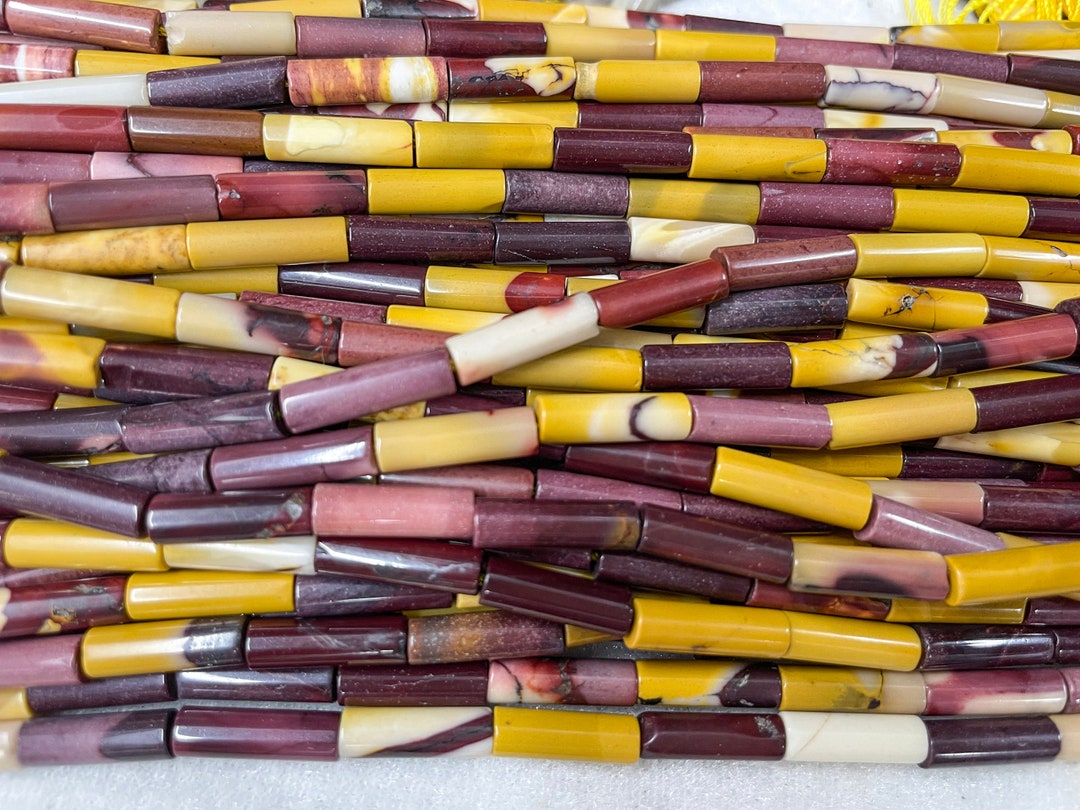 Gemstone 4x13mm Tube Beads - Natural Stone Tubes - Agate Stone Tubes ...