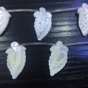MOP Fruit Beads - Mother of Pearl Grape Charms - Seashell Plant Beads ...