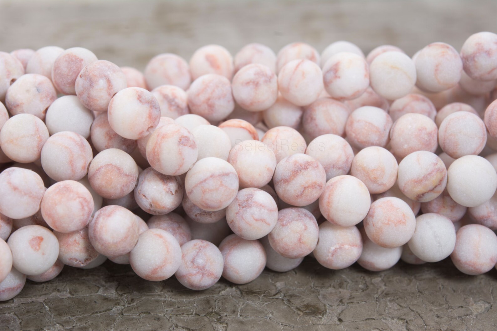 Matte Red Vein Jasper Beads - Frosted Red Line Jasper Gemsotne Beads ...