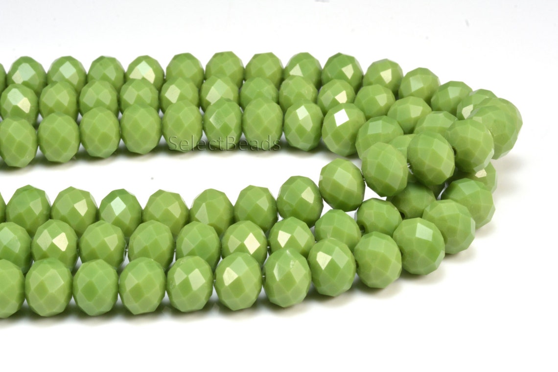 Lime Green Glass Quartz Beads Faceted Crystal Quartz - Etsy