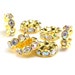 Rainbow Crystal Wave Spacer Beads Gold Plated Brass Rondelle Separators ...