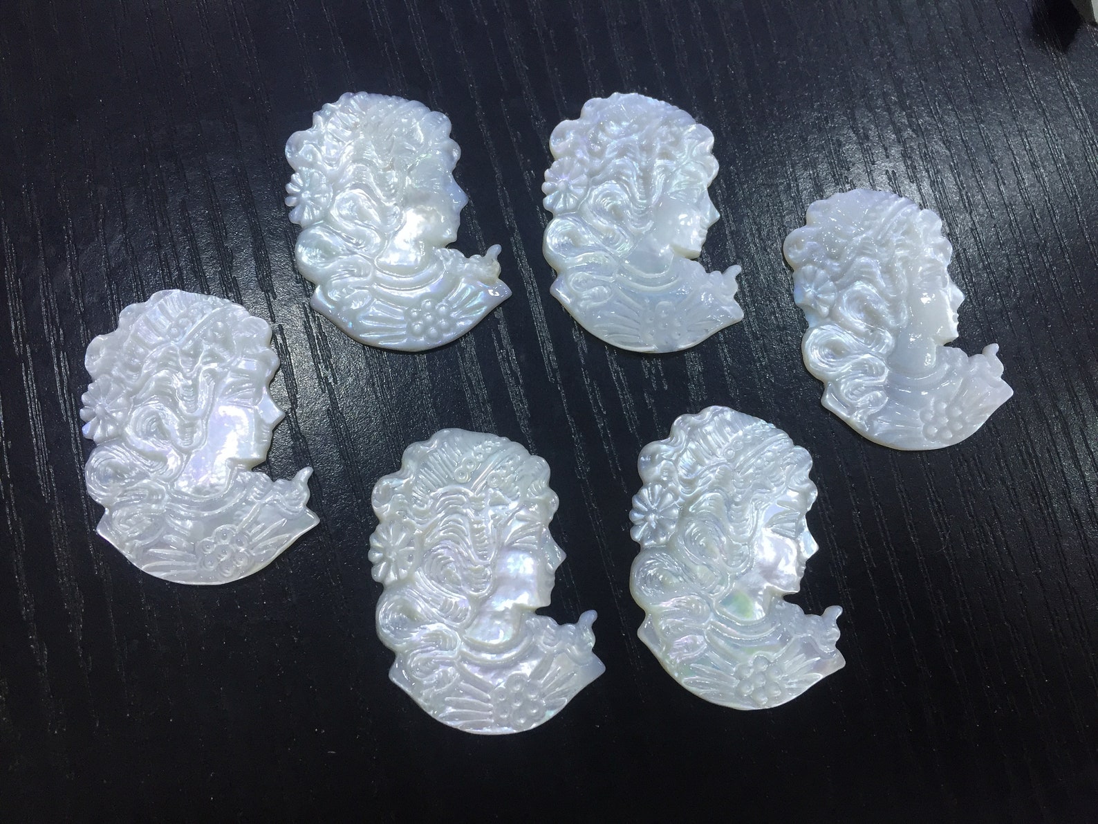 Oval Shell Cameo for Brooch White Seashell Cameo Cabochon - Etsy