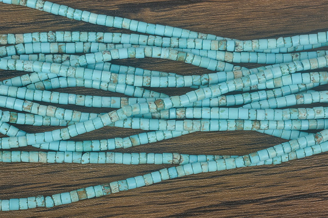 Blue Magnesite Turquoise Heishi Beads - Soft Green Magnesite Spacer ...
