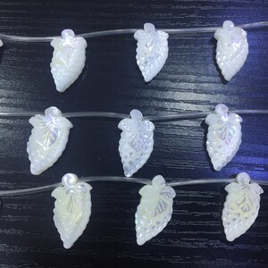 MOP Fruit Beads - Mother of Pearl Grape Charms - Seashell Plant Beads ...