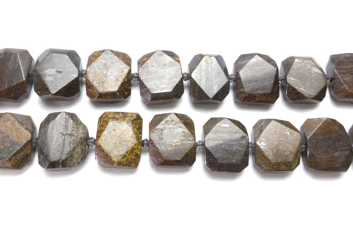 Natural Bronzite Gemstone Chunky Beads Faceted Stone Beads - Etsy