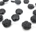 Natural Obsidian Gemstone Flower Beads - Carved Rose Floral Beads ...