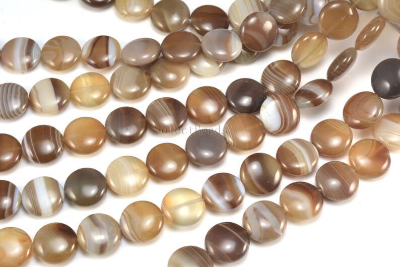 Brown sardonyx beads brown banded agate gemstone stripe | Etsy