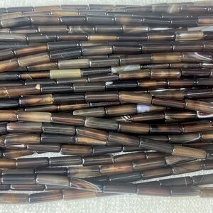 Gemstone Smooth Tube Beads - 4x13mm Natural Stone Tubes - Agate Stone ...