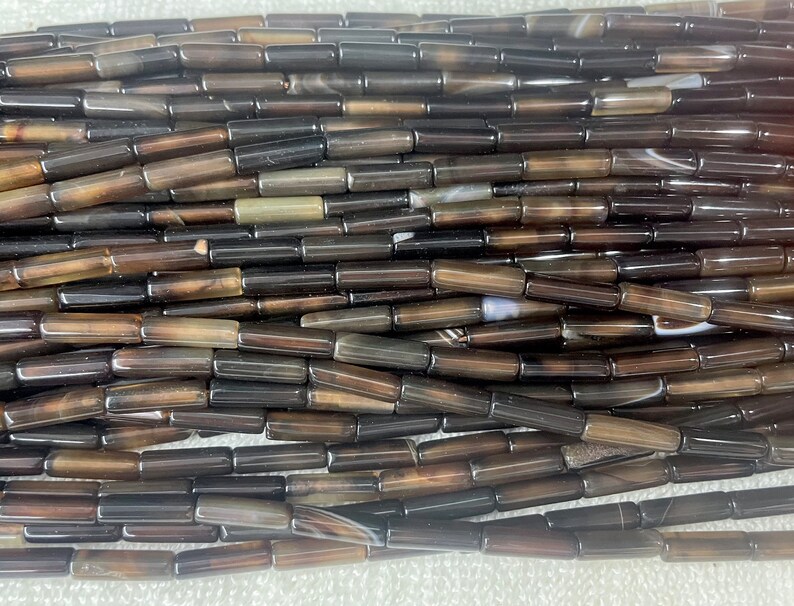 Gemstone Smooth Tube Beads 4x13mm Natural Stone Tubes - Etsy