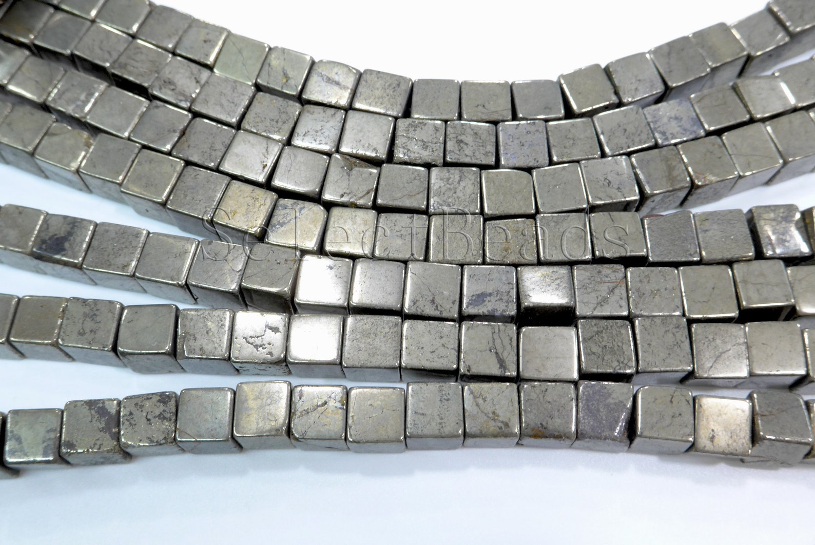 Natural Pyrite Cube Beads - Cube Gemstone Beads - 4mm Cube Beads - 6mm ...