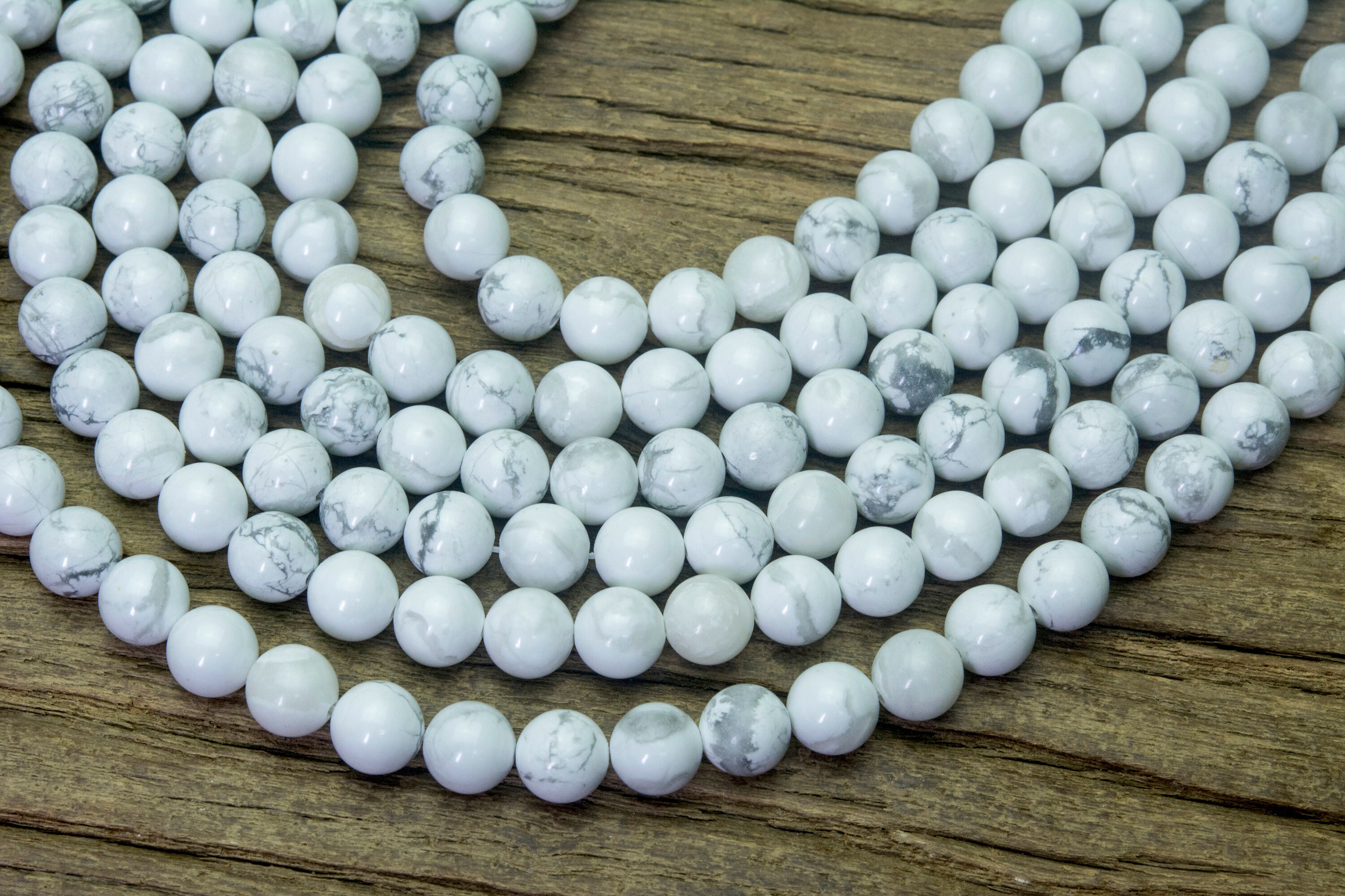 Howlite White Beads White Stone Beads White Gemstone Bead - Etsy